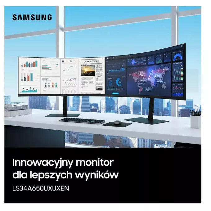 Samsung Monitor 34 cale LS34A650UBUXEN VA 3440x1440 UWQHD 21:9 1xHDMI ...