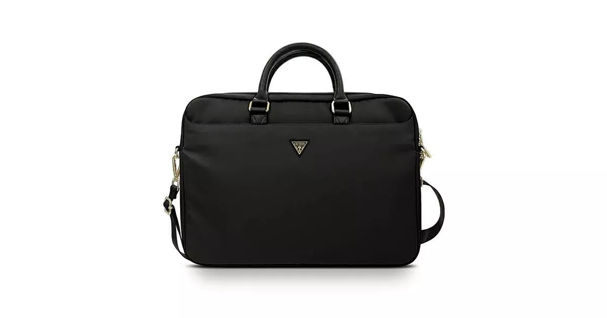 GUESS Torba do notebooka 16 cali GUCB15NTMLBK logo czarna | Alsen.pl
