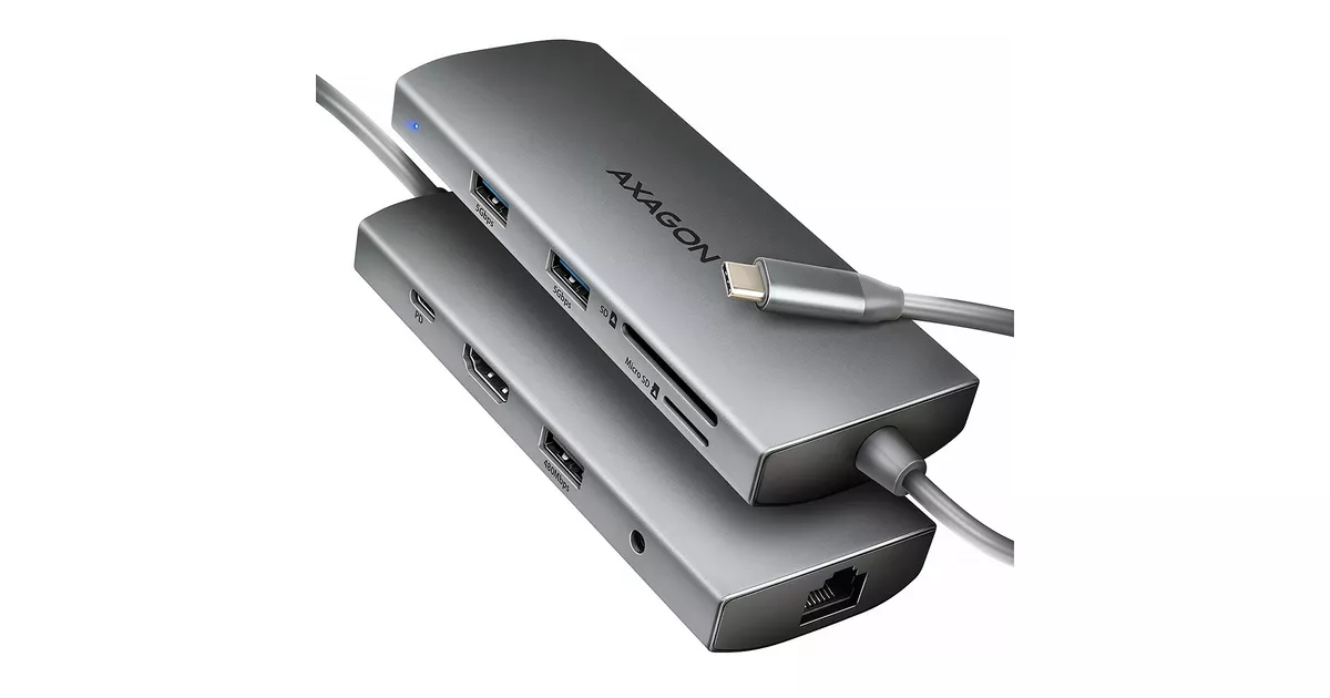 AXAGON HMC-8HLSA Wieloportowy hub USB 9in1, 5Gbps, 3x USB-A + HDMI 4K ...