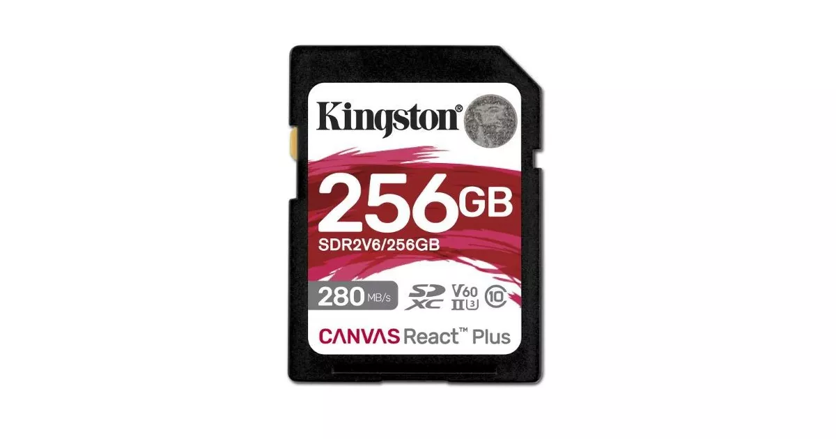 Kingston Karta pamięci SD 256GB React Plus 280/150/MB/s U3 V60 | Alsen.pl