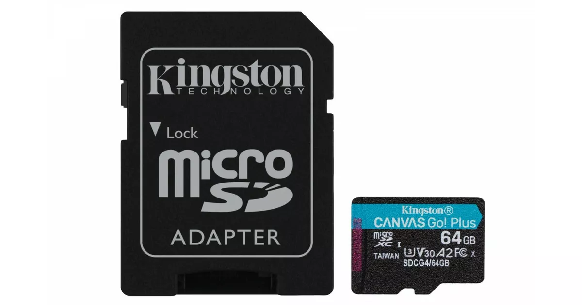 Kingston Karta microSD 64GB CanvasGo! Plus 200MB/s A2 U3 V30 + adapter ...