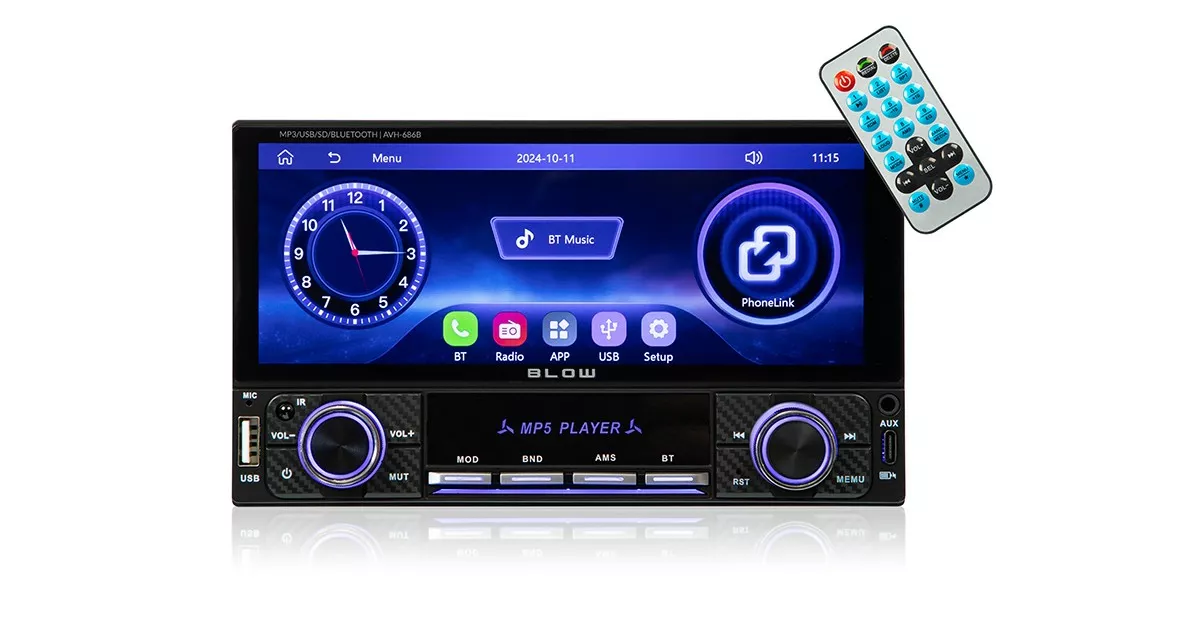 BLOW Radio samochodowe AVH-686B 2DIN 7 cali RDS MP3/USB/micro SD ...