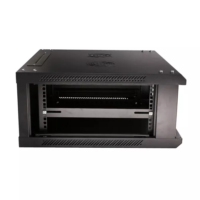Extralink Szafka wisząca rack 4U 600x600 czarna szklane drzwi | Alsen.pl